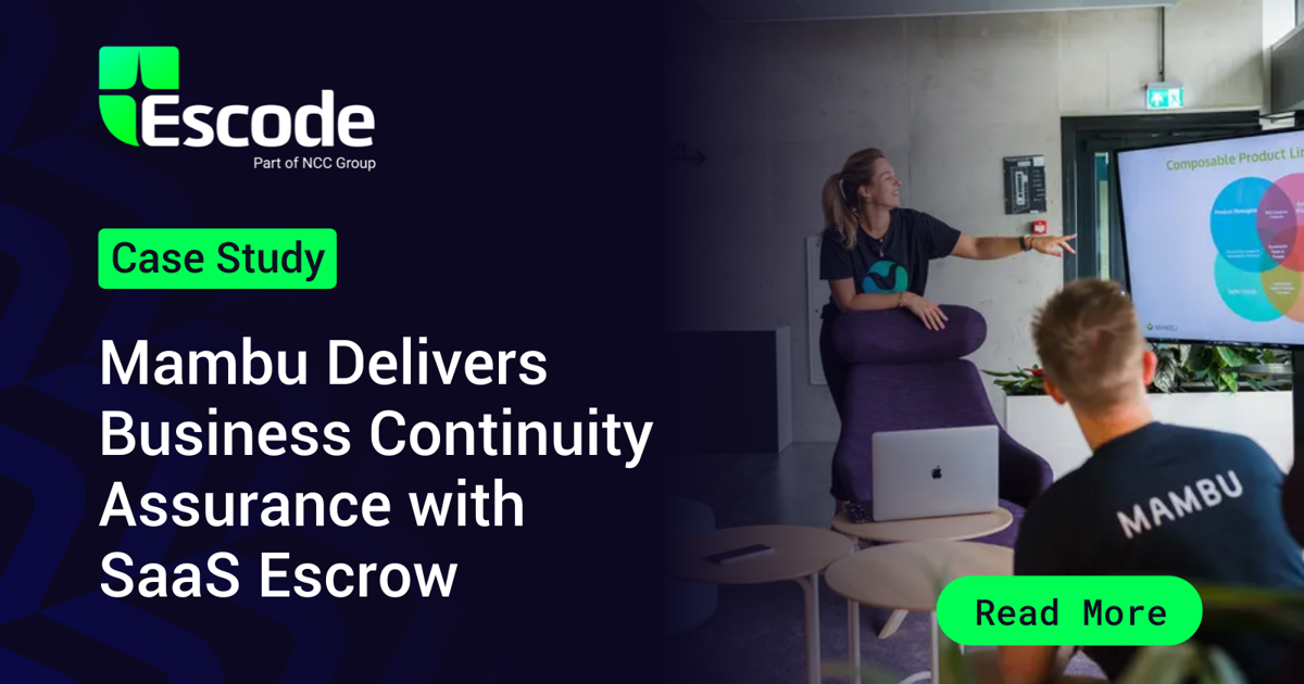 Mambu Guarantees Compliance and Continuity with SaaS Escrow - Escode